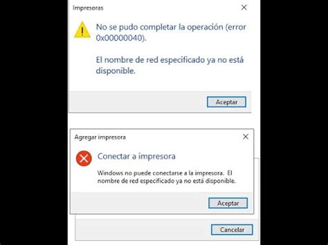 Error 0x00000040 Windows no puede conectarse a la impresora Solución
