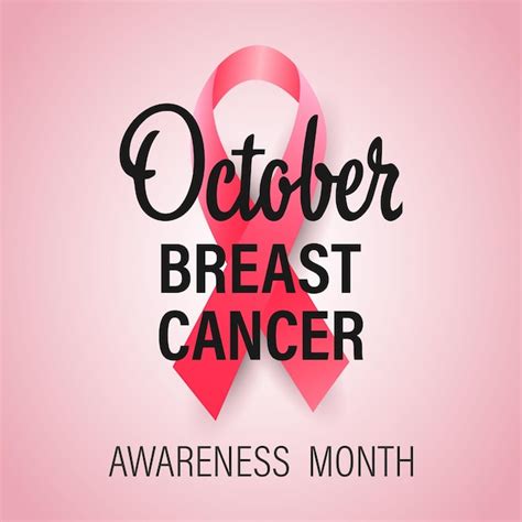 Mes de la conciencia del cáncer de mama cinta rosa ilustración
