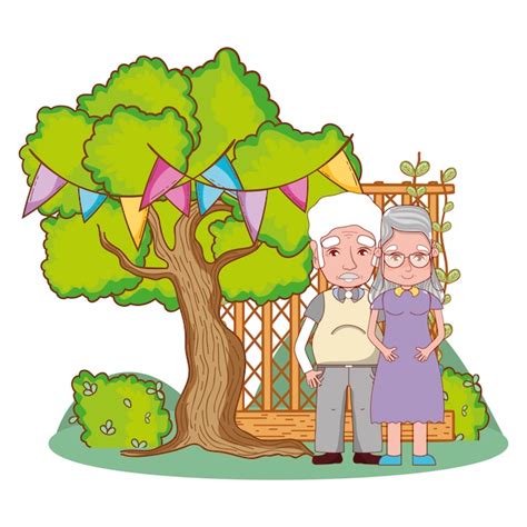 Abuelos Lindos Pareja De Dibujos Animados Vector Premium