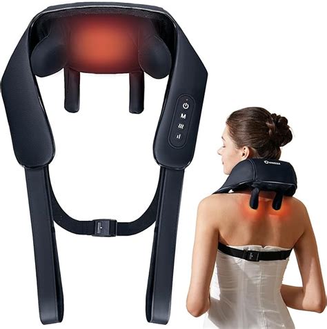 KNQZE Masseur de cou avec chaleur tissu profond électrique 4D massage