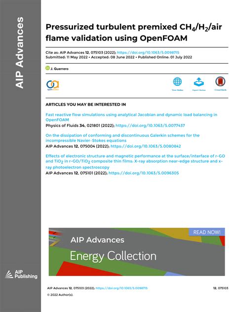 pdf pressurized turbulent premixed ch 4 h 2 air flame validation using openfoam