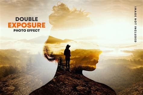 Efecto fotográfico de doble exposición Archivo PSD Premium