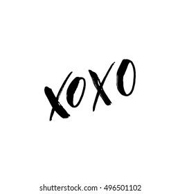 Xoxo Freehand Ink Hand Drawn Calligraphic Stock Vector Royalty Free