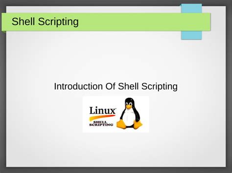 introduction to shell scripting ppt