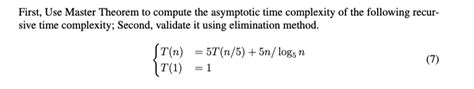 [solved] first use master theorem to compute the asymptot