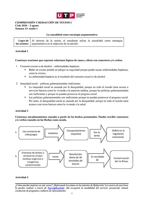 S S La Causalidad Como Estrategia Discursiva Material Agosto