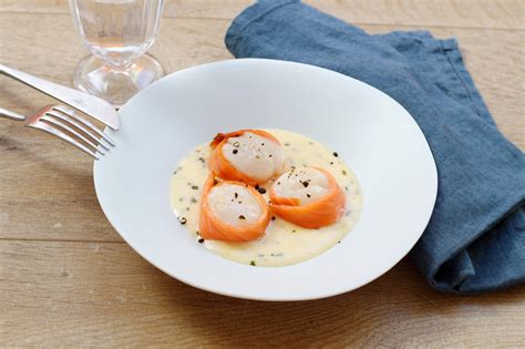 Saint Jacques au saumon fumé sauce beurre citron Recette Recette
