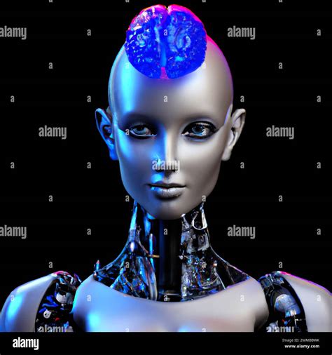 Cyber Girl Humanoid Robot With Artificial Intelligence Digital D