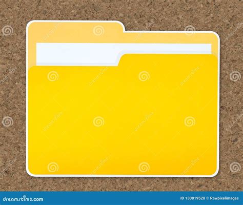 Icono Amarillo De La Carpeta Del Documento Aislado Foto De Archivo