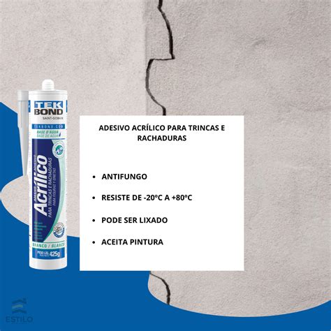Adesivo Selador De Trincas Tekbond 425g 280ml Branco Estilo Home Center