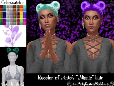 The Sims Resource Anto S Minnie Hair Recolored By PinkyCustomWorld