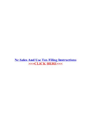 Fillable Online Nc Sales And Use Tax Filing Instructions Fax Email