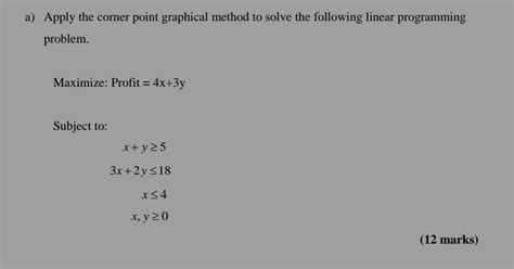 solved a apply the corner point graphical method to solve