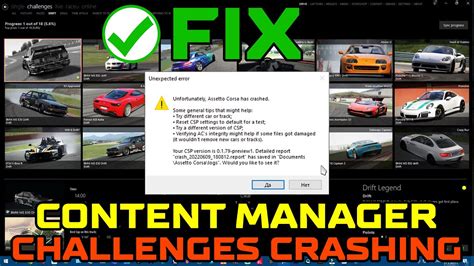 FIX Content Manager Challenges Crashing The Game Assetto Corsa Steam