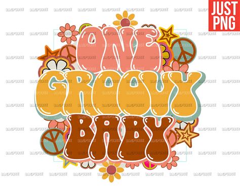 One Groovy Baby PNG Retro Groovy File Design For Sublimation Or Print
