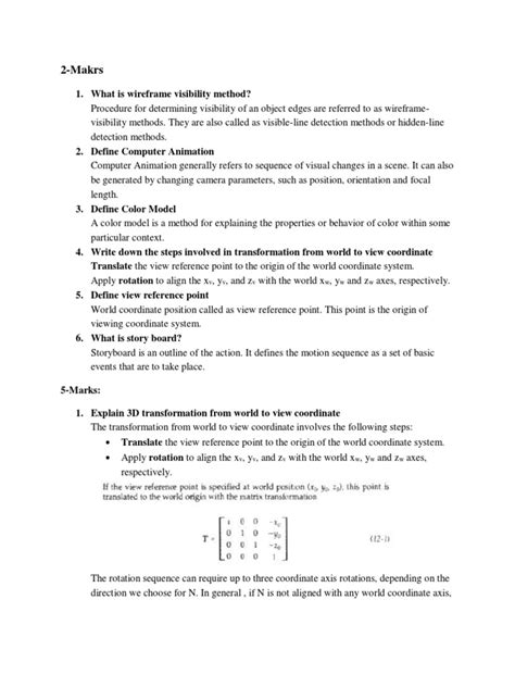cg unit 5 pdf cartesian coordinate system object computer science