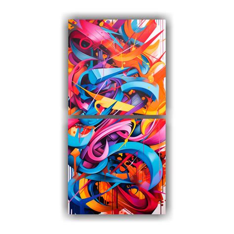 Cuadro Abstracto Fusión De Arte Callejero Y Graffiti Vibrante Decocuadros