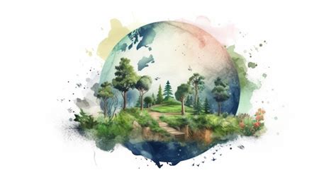 Día mundial del medio ambiente 5 de junio estilo acuarela ai generativa