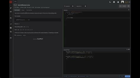codewars js solution sum of differences in array 8kyu youtube