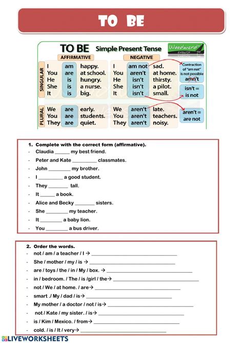 Ficha online de Verb to be para 5º Primaria Puedes hacer los
