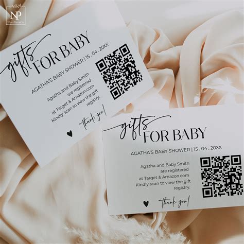 Baby Shower QR Code Gift Registry Card Gift Registry QR Code