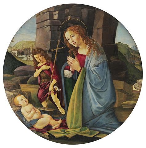 Virgen Con El Ni O Jes S Y San Juan Bautista Painting By Sandro