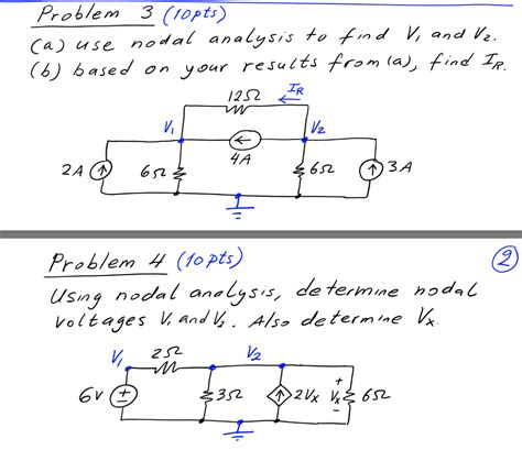 solved problem 3 10pts a use nodal analysis to find v