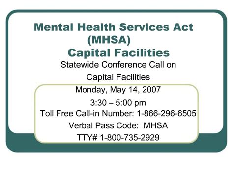 Ppt Mental Health Services Act Mhsa Capital Facilities Powerpoint