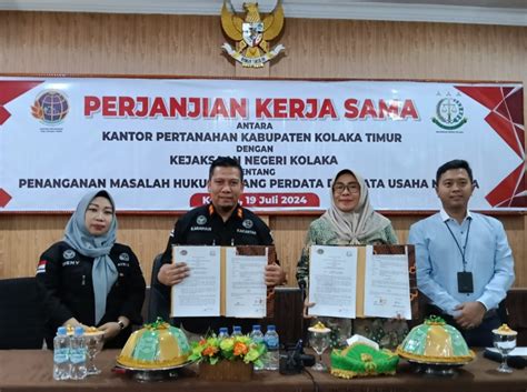 Kejari Kolaka Teken MOU Dengan BPN Koltim Tentang Penanganan Hukum