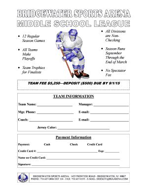 Fillable Online All Teams Make Playoffs Bridgewater Sports Arena Fax