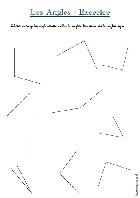 Les angles Les activités de maman