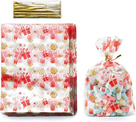 Lot De 100 Sachet Bonbons Transparents Sachet Cellophane Avec Liens