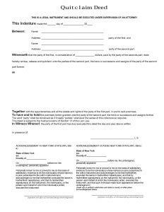 New York Quit Claim Deed Form Deed Forms Deed Forms