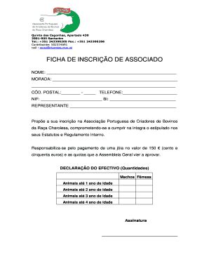 Preenchível Disponível Ficha de inscri o de associado Associa o