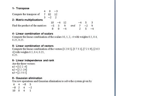 solved transpose compute the transpose of 4 0 3 7 82 12 3