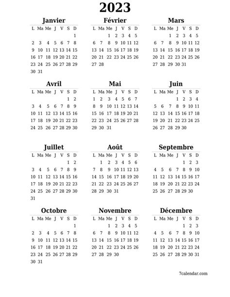 Calendriers et agendas imprimables pour l année 2023 2024 2025 2026