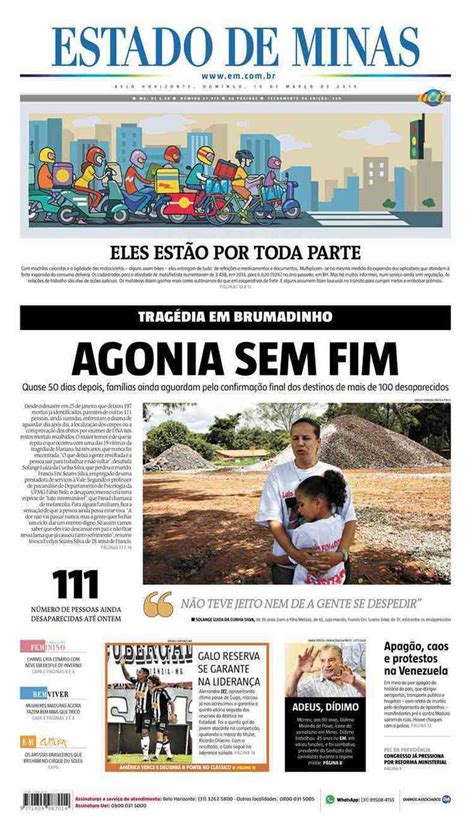 Confira A Capa Do Jornal Estado De Minas Do Dia 10 03 2019