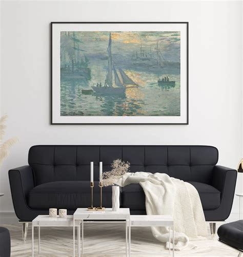 Monet Reprodukcja Impresja Wschód Słońca Impresjonizm Etsy