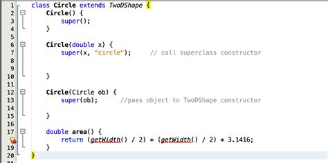 solved create subclass twodshape called circle include area method computes area circle