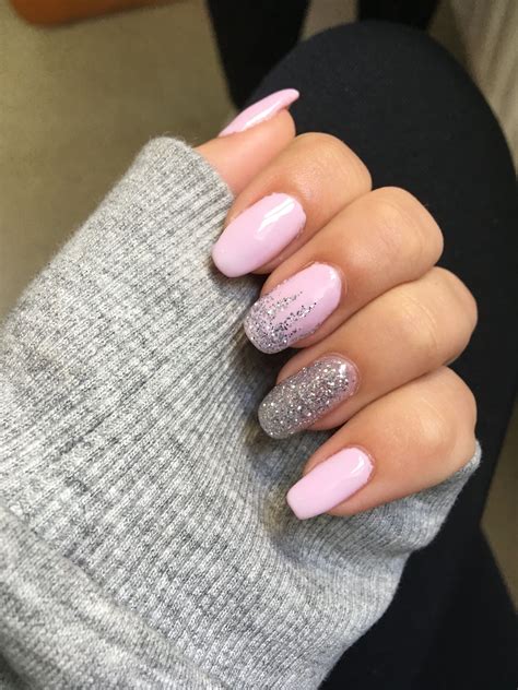 Glossy Baby Pink Ombre French Coffin Press On False Nails Extra Long