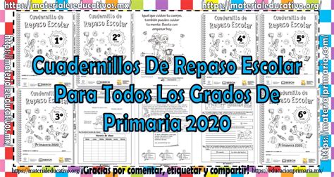 Cuadernillo De Repaso Escolar Del Cuarto Grado De Primaria Del Ciclo