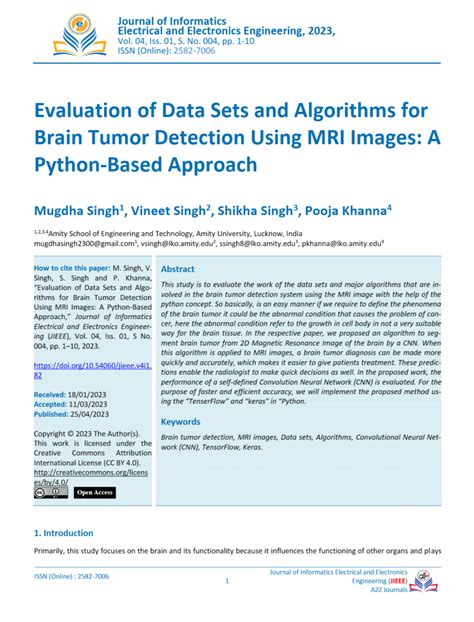 pdf evaluation of data sets and algorithms for brain tumor detection using mri images a