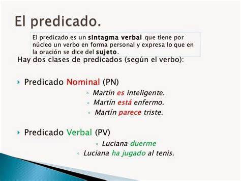 Predicado Verbo Nominal