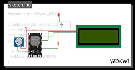 ESP32 LCD I2C Analog Read EMINOV Wokwi ESP32 STM32 Arduino Simulator