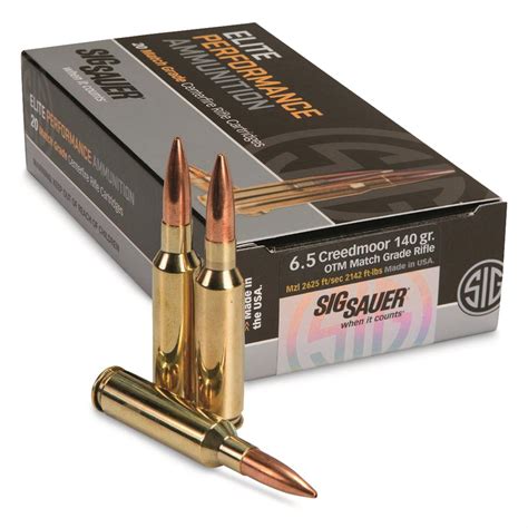SIG SAUER Elite Match Grade 6 5mm Creedmoor Open Tip Match 140 Grain