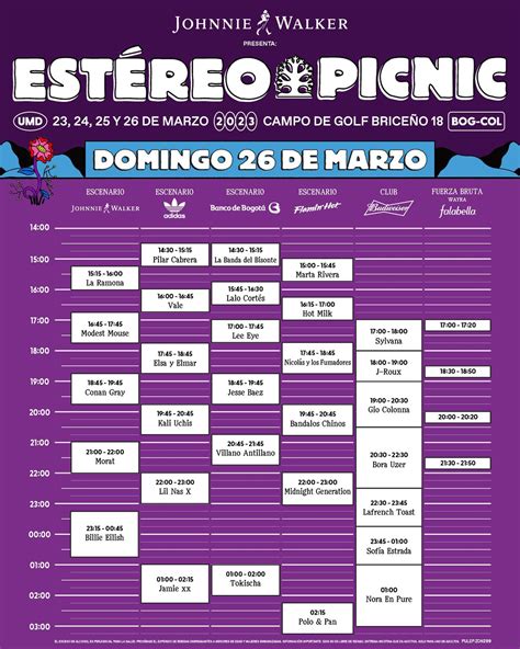 Estos son los horarios de Estéreo Picnic 2023