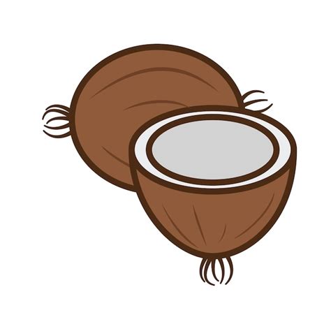 Ilustración plana de coco Vector Premium