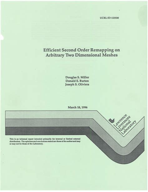 [pdf] efficient second order remapping on arbitrary two dimensional meshes ucrl id 123530