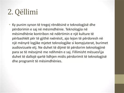 Përdorimi i teknologjisë në mësimdhënien e nivelit fillor PPT