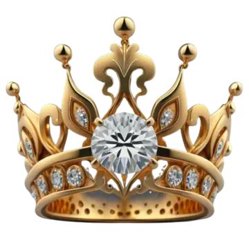 Golden Crown For Queen With Big Diamond Queens Crown Golden Crown